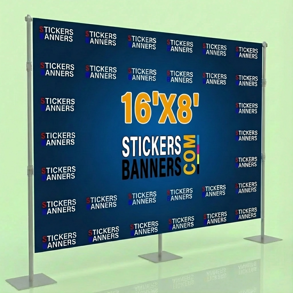 Fabric Step and Repeat Banner + Stand + Red Carpet