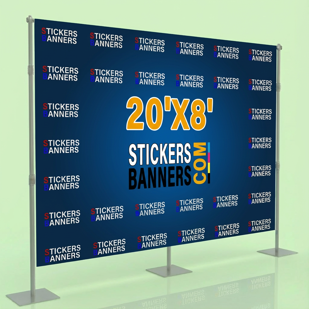 Fabric Step and Repeat Banner + Stand + Red Carpet