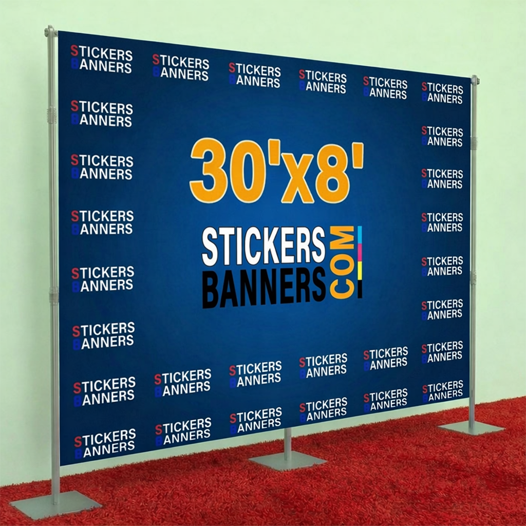 Vinyl Step and Repeat Banner + Stand + Red Carpet