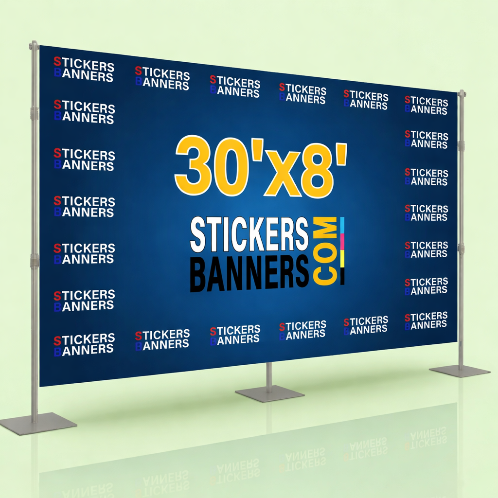 Fabric Step and Repeat Banner + Stand + Red Carpet